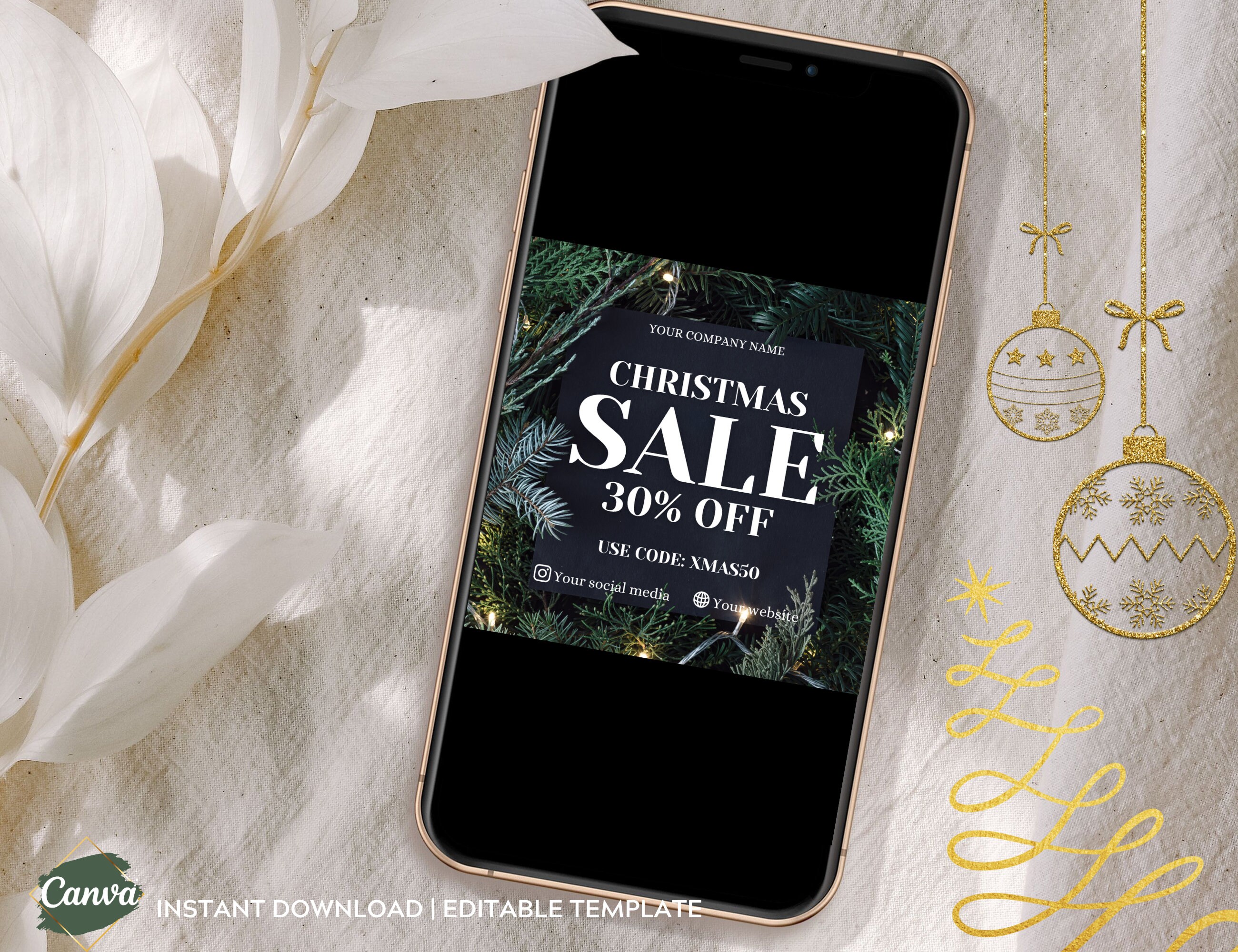 Christmas Sale Flyer Template Classic Christmas Tree Holidays Flyer ...