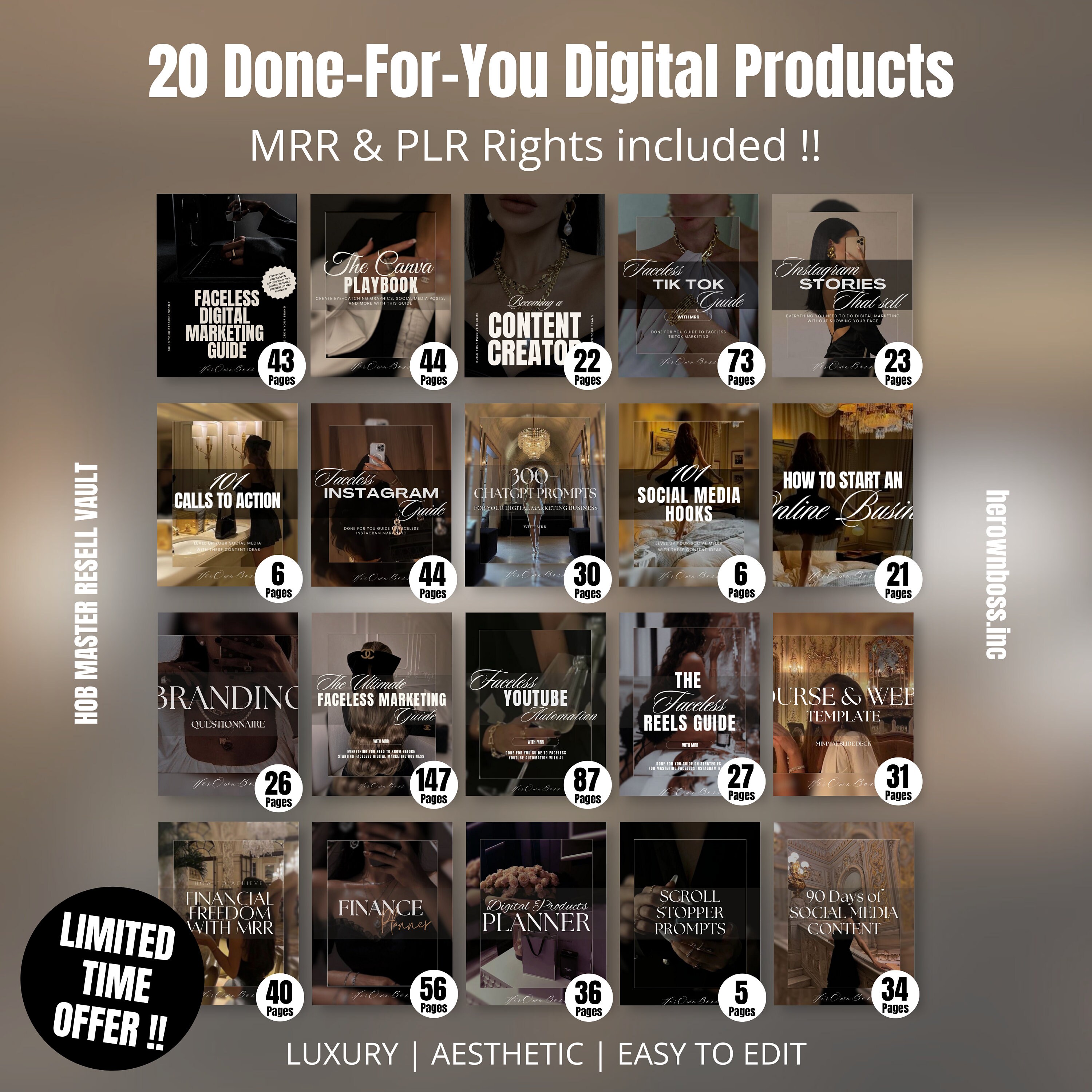 The Ultimate 20 Digital Products Vault Faceless Digital Marketing Digital Products Bundle Ebooks ...