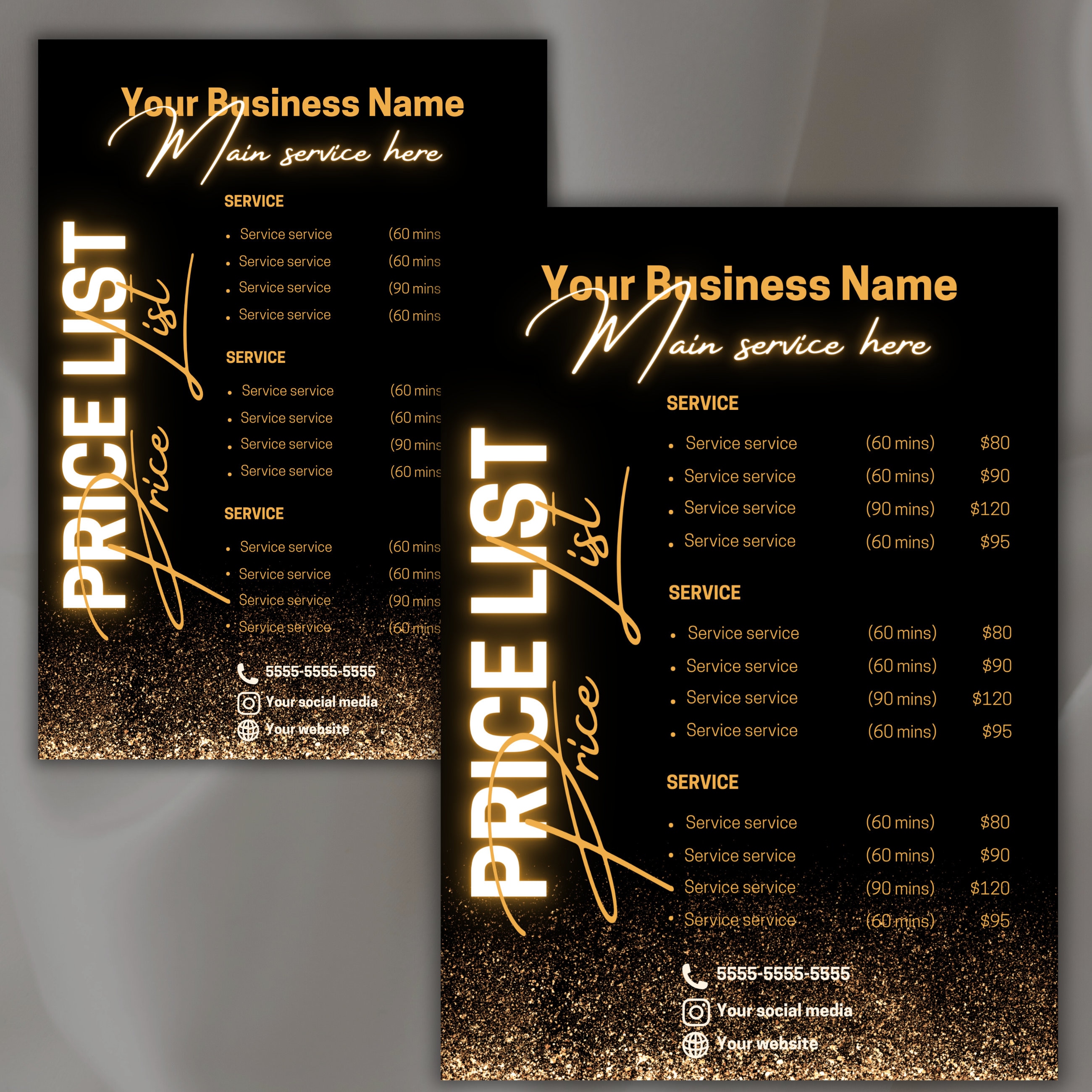 Modèle de liste de prix Flyer de liste de prix Liste de prix - Etsy France