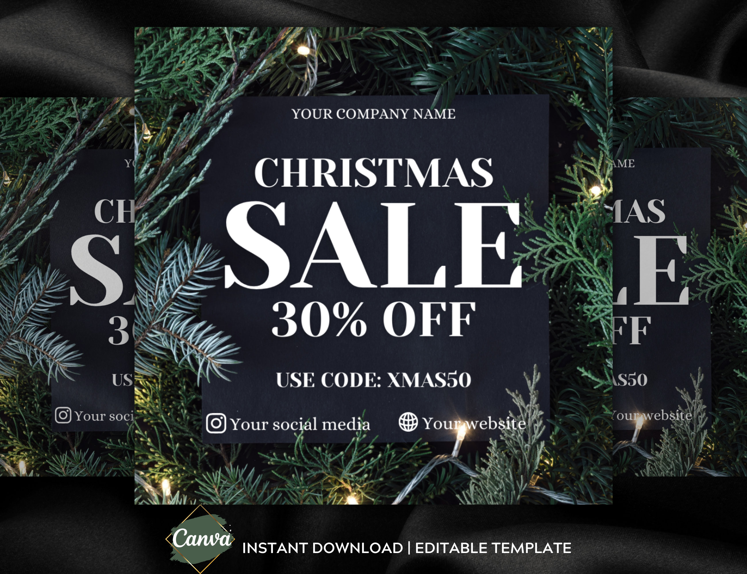 Christmas Sale Flyer Template Classic Christmas Tree Holidays Flyer ...