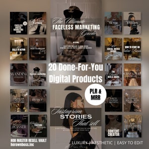 The Ultimate 20 Digital Products Vault Faceless Digital Marketing Digital Products Bundle Ebooks ...