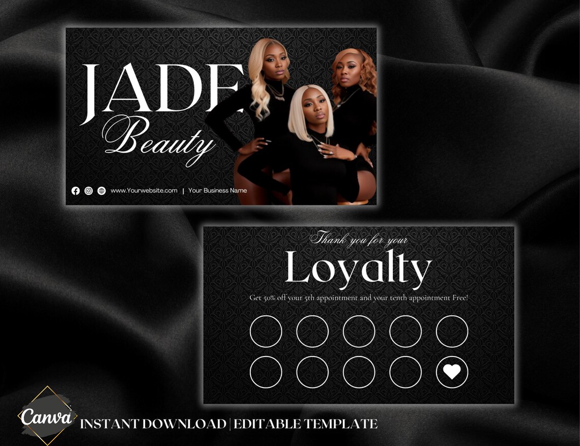 Elegant Black and White Loyalty Card Template Template Customer Loyalty ...