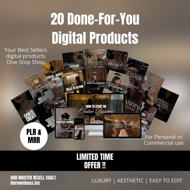 The Ultimate 20 Digital Products Vault Faceless Digital Marketing ...