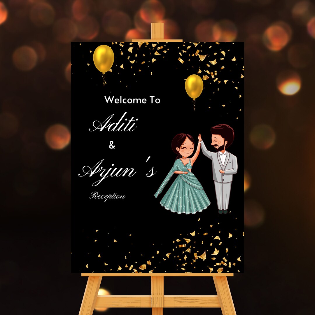Personalized Reception Welcome Sign Template | Punjabi Muslim Hindu ...
