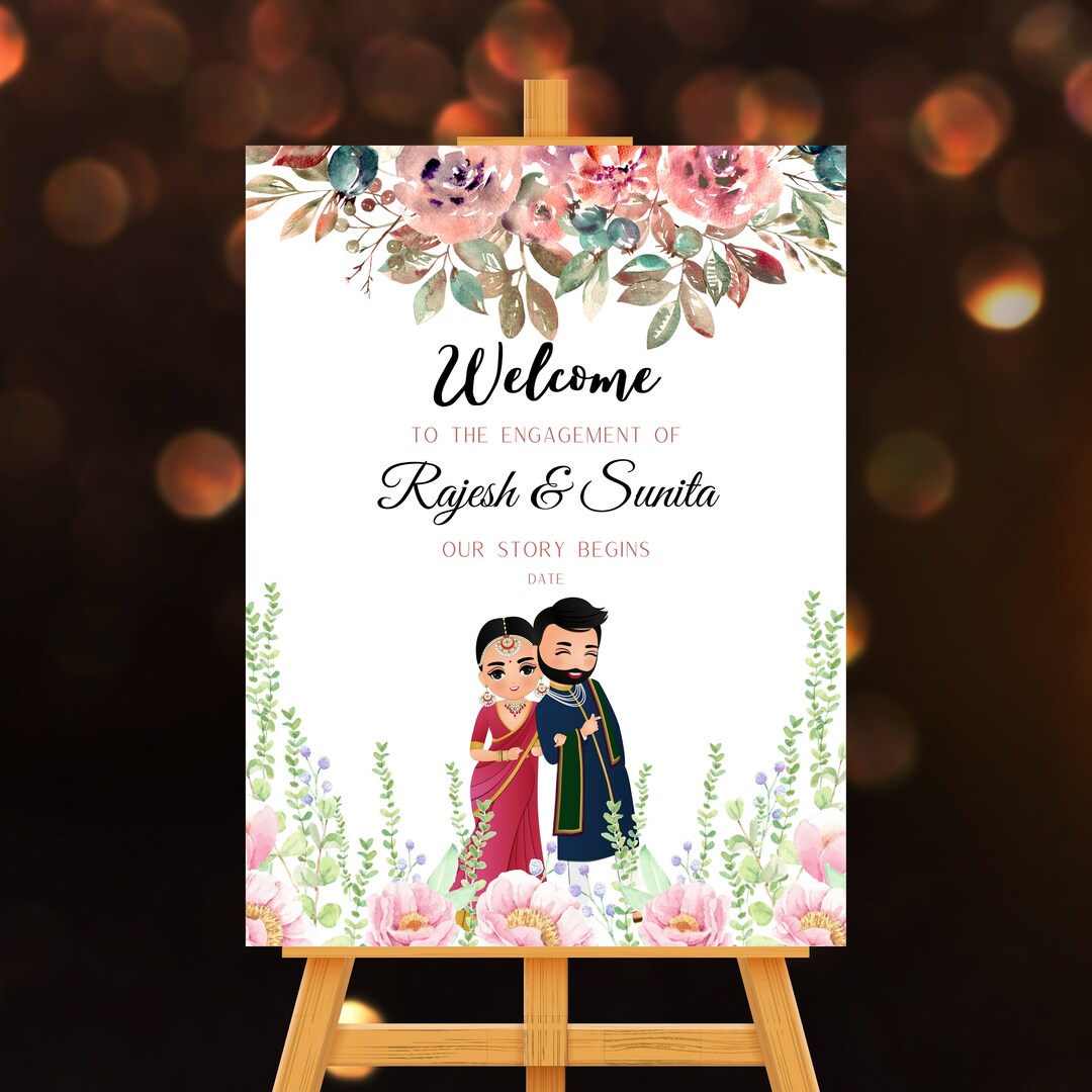 Personalized Indian Wedding Welcome Sign Template Punjabi Muslim Hindu ...
