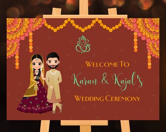 Personalized Indian Wedding Welcome Sign Template Punjabi Muslim Hindu ...