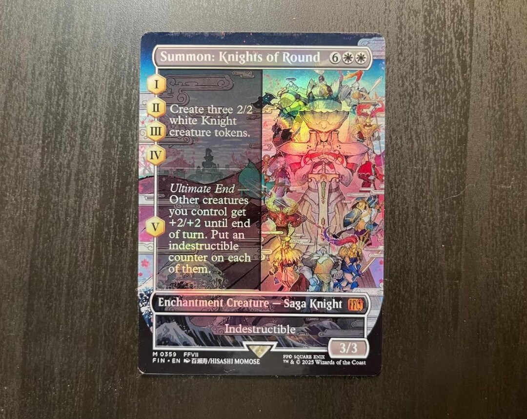 FF X MTG Holo Foil Card - Summon Knights of the Round - Rainbow Holo ...