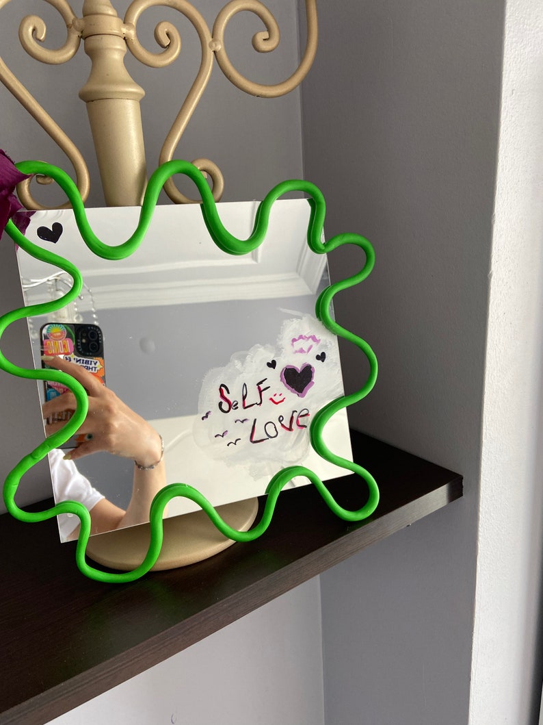 Squiggle Mirror,funky Mirror ,wavy Mirror ,danish Pastel Aesthetic ...