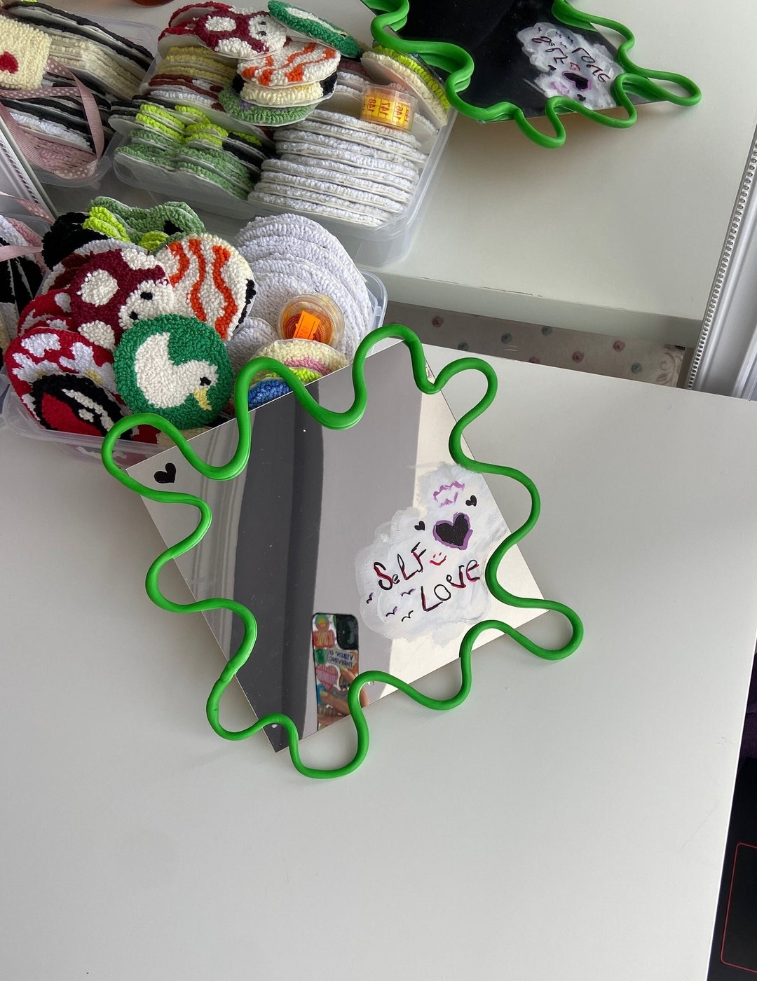 Squiggle Mirror,funky Mirror ,wavy Mirror ,danish Pastel Aesthetic ...