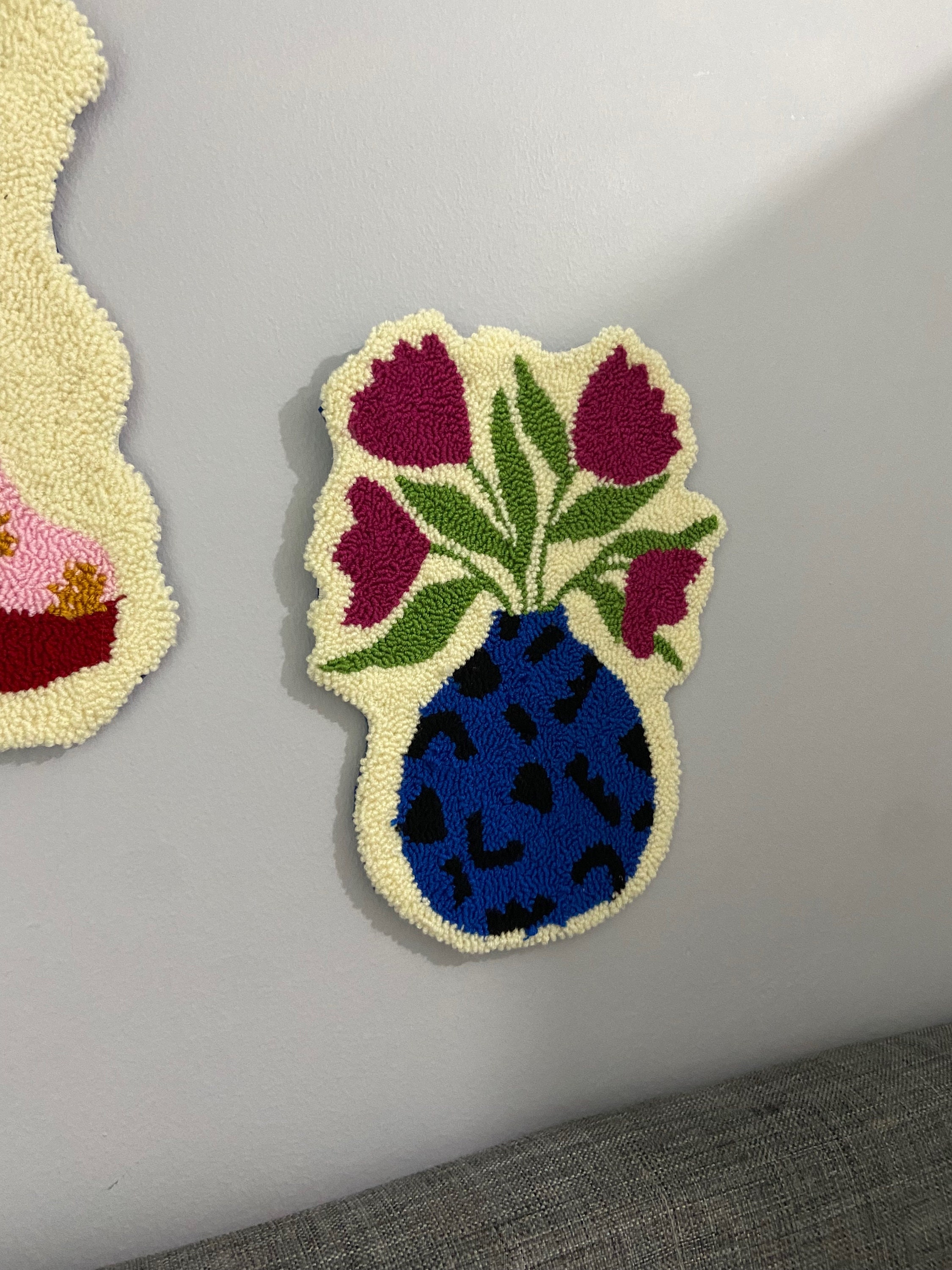 Tufting Handmade Wall Rug,wall Decor Punch Needle,punch Needle Flower ...