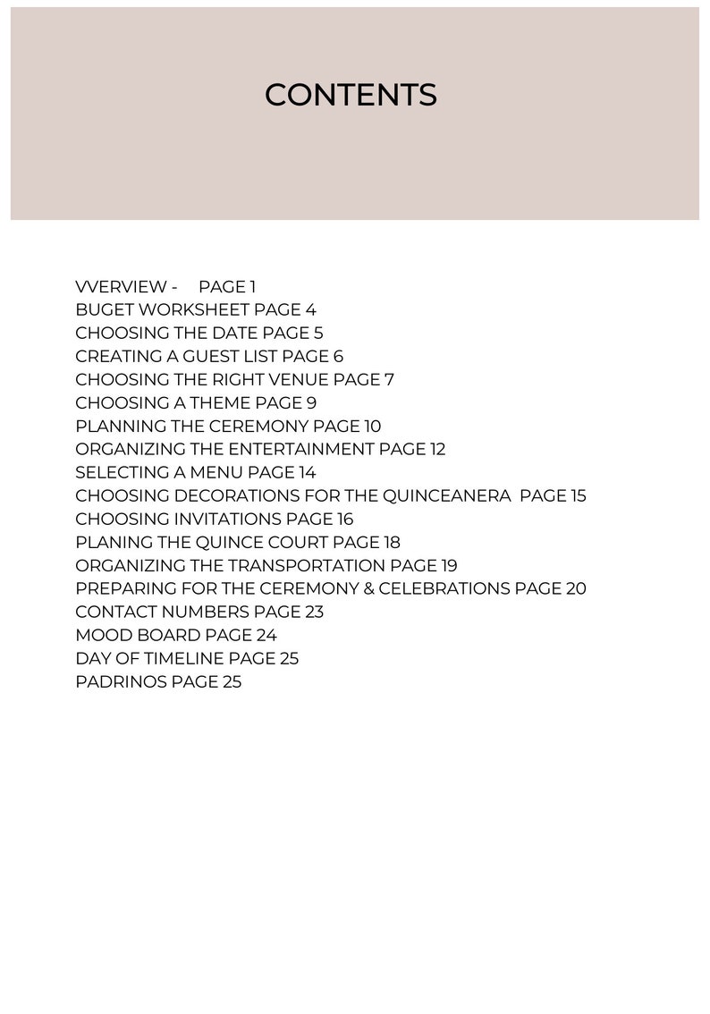 Quinceanera Planner Budget and Full Guide With Worksheets - Etsy