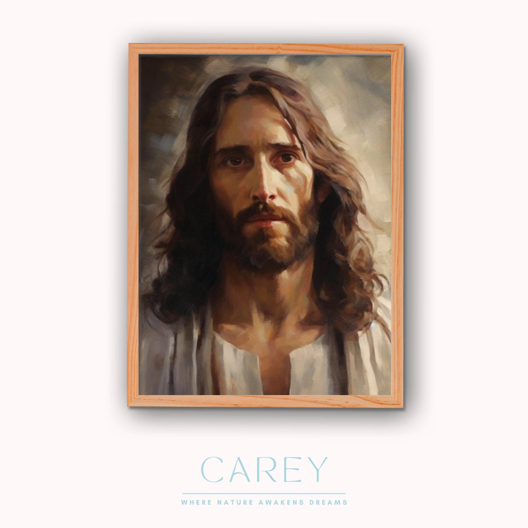 Jesus Face Painting, Digital Portrait of Jesus, Religious Artwork ...