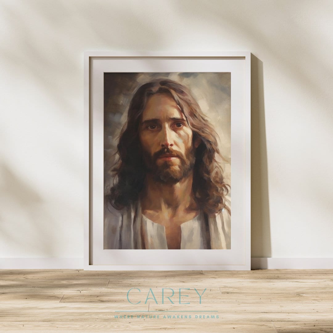 Jesus Face Painting, Digital Portrait of Jesus, Religious Artwork ...