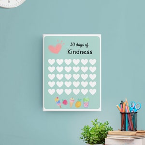 Kindness Reward Chart for Kids | Motivational Fun | Summer Kindness ...