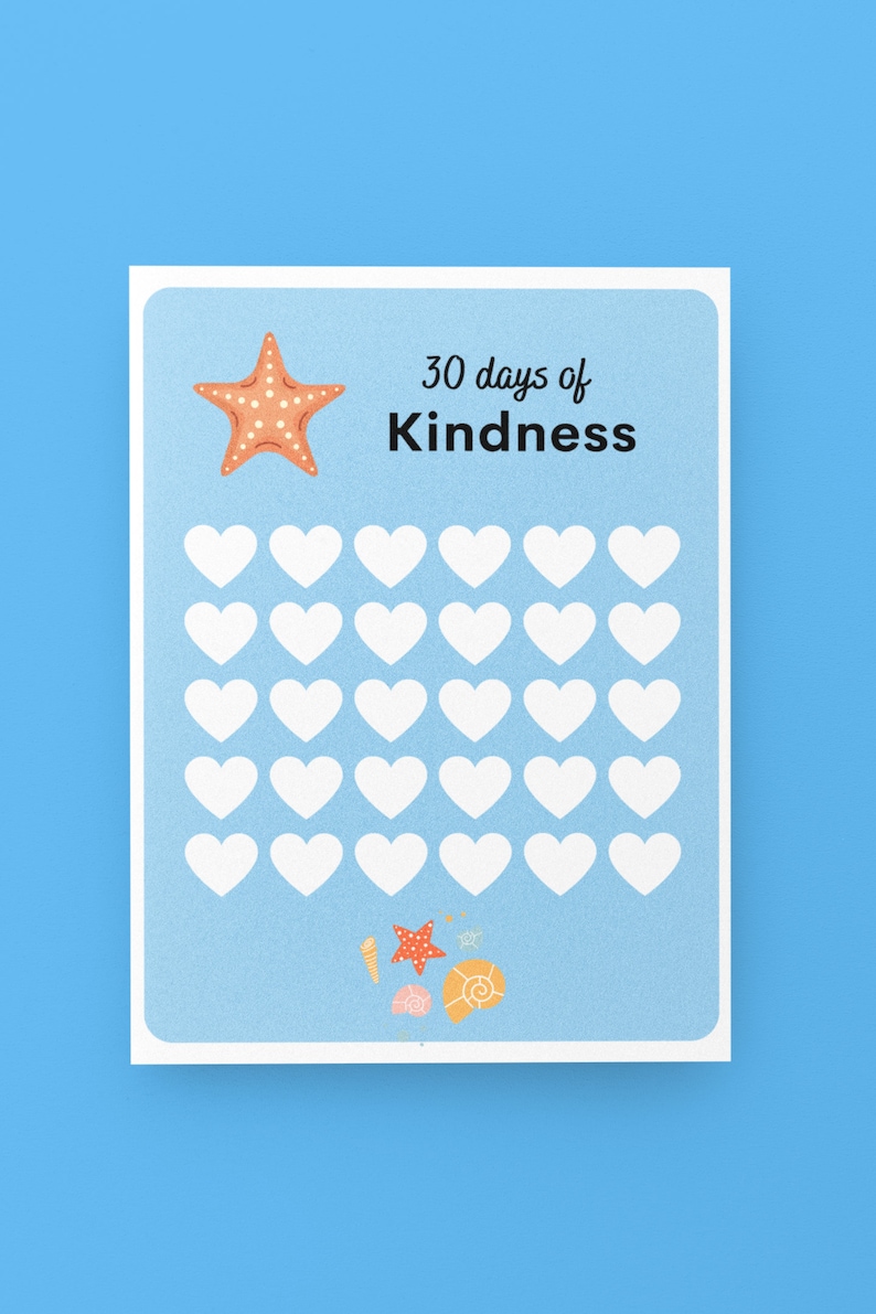 Kindness Reward Chart for Kids | Motivational Fun | Summer Kindness ...