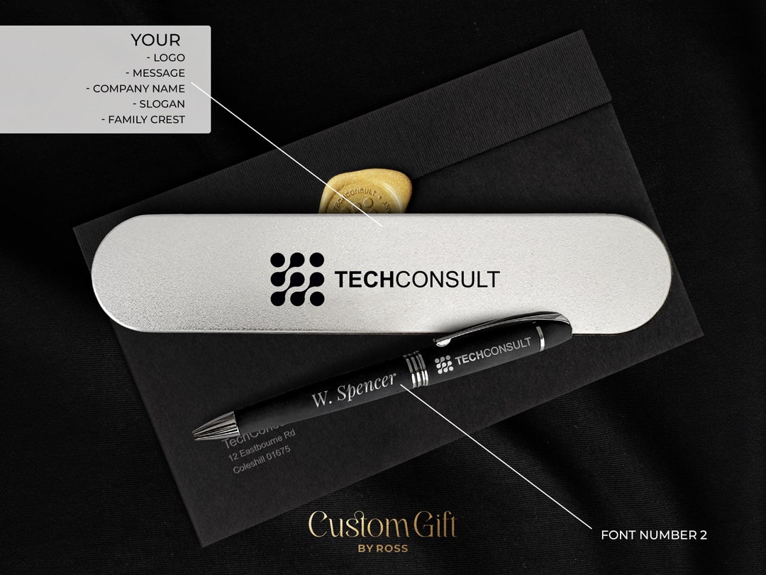 Engraved Ballpoint Pen: Personalized Corporate Gift With Display Box - Etsy