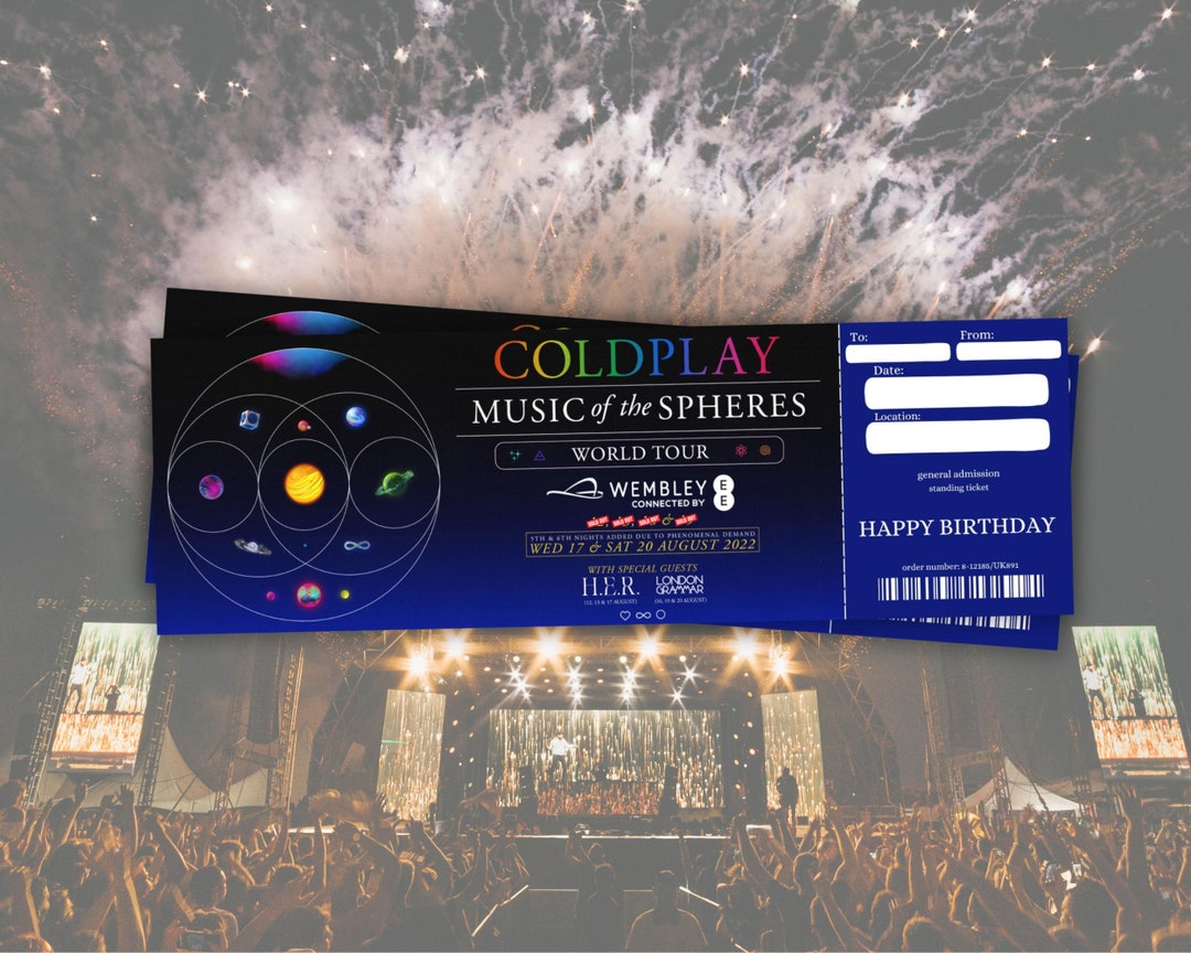 Digital Editable Coldplay Ticket Template, Custom Event Ticket, Digital ...