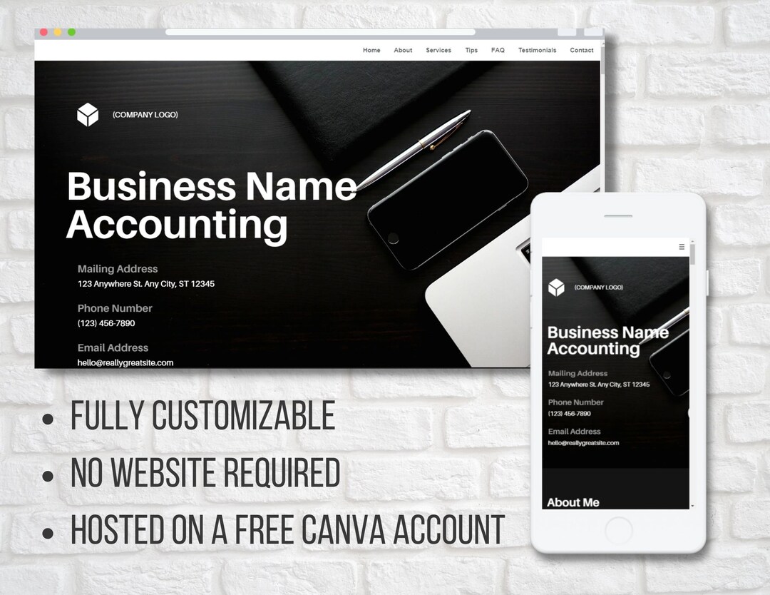 Sleek Canva Website Template for Tax Accountants | Maximize Your Online ...