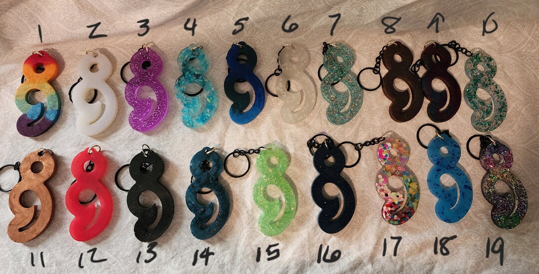 Semicolon Keychain - Etsy