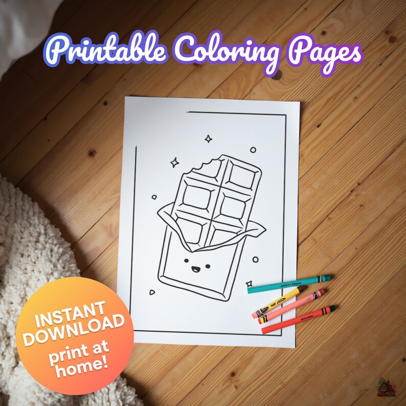 Printable Colouring Pages | Candy and Sweets | Instant Download | Cute ...