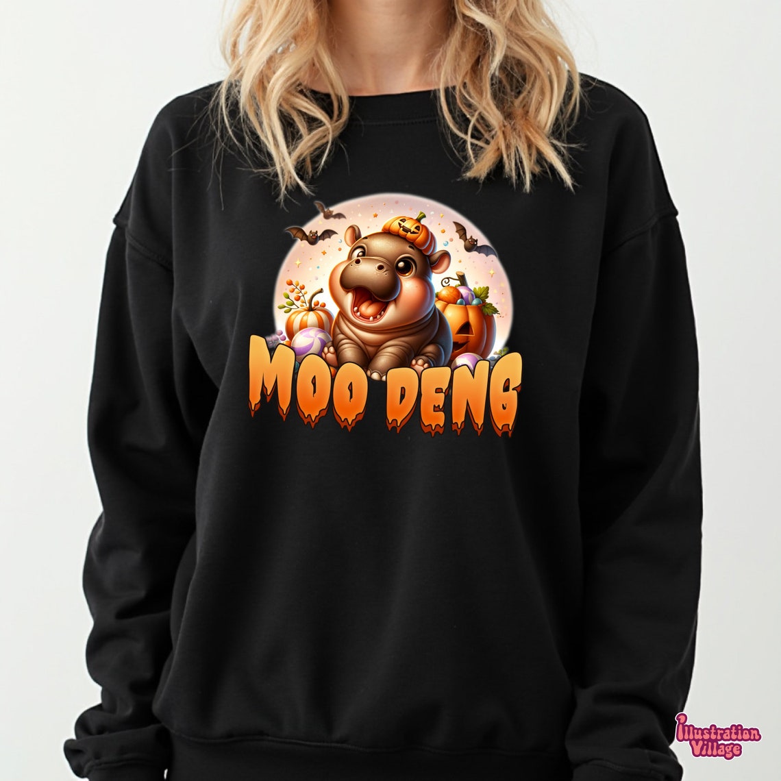 Spooky Baby Hippo Halloween PNG | Thailand Moo Deng (digital Download ...
