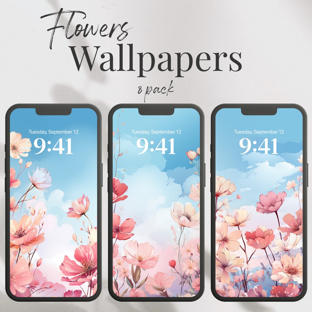 Watercolor Flowers Phone Wallpaper, Warm Tone Floral Background ...