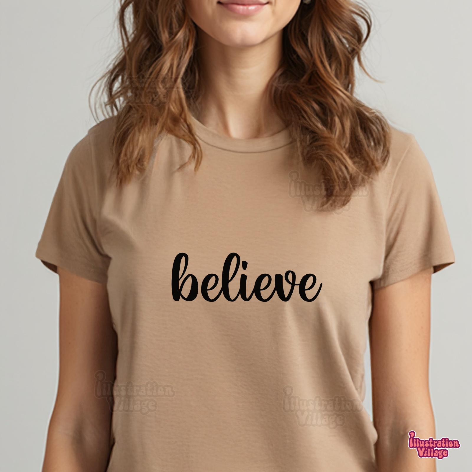 Believe | Cute | Hand Lettered | Cursive Text | Instant Download SVG ...