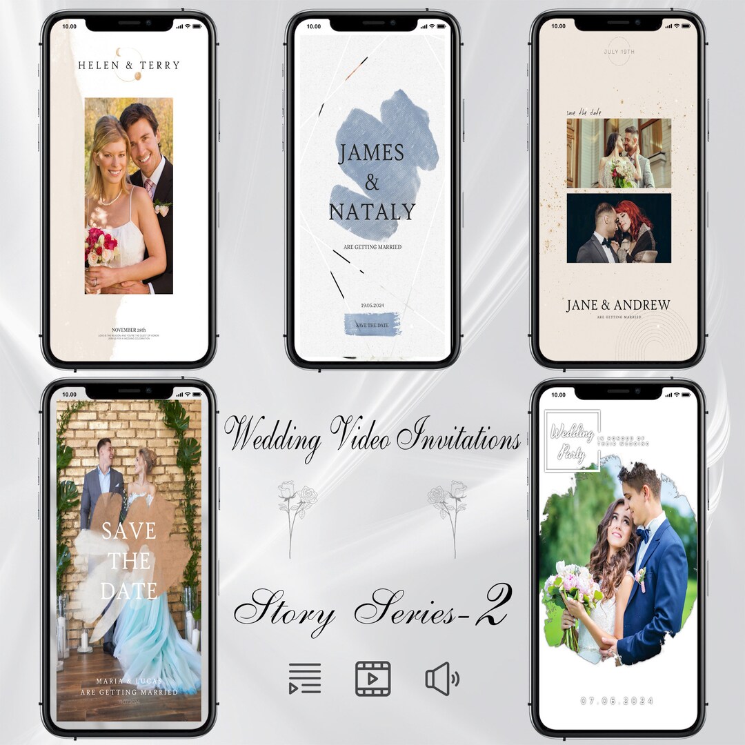 Wedding Animated Video Invitations, Social Media Story Series-2 - Etsy