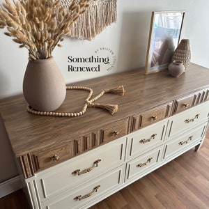 Sold***refinished Cream Solid Wood Dresser - Etsy