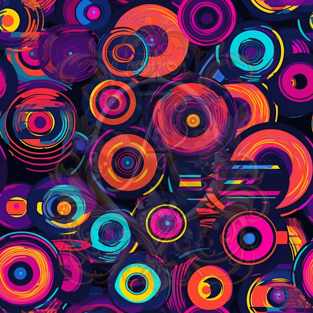 Disco Dreams, Disco Seamless Pattern, Printable Digital Paper, 25 ...