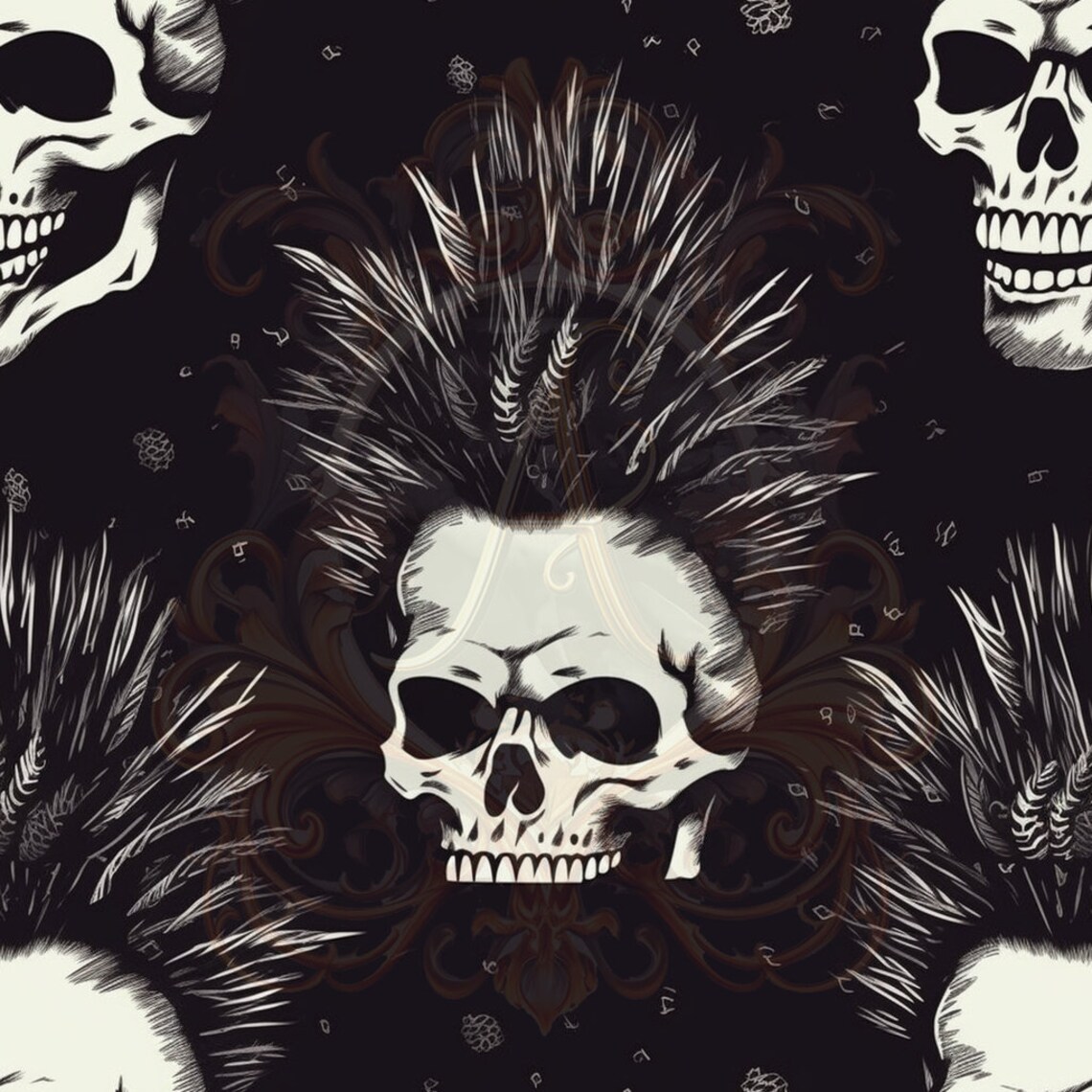 Punk Paradise, Punk Seamless Pattern, Printable Digital Paper, 18 ...