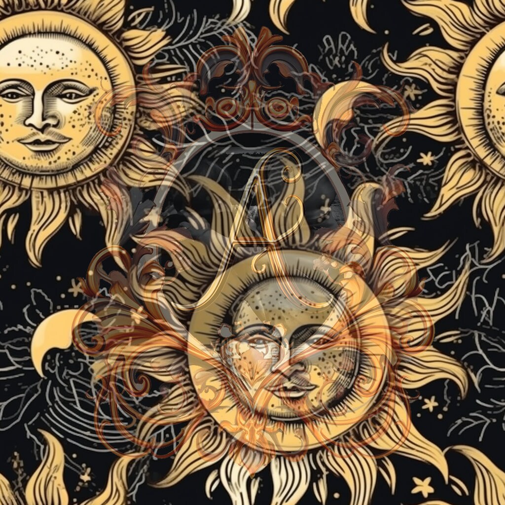 Celestial Dreams, Star & Moon Pattern, Seamless Pattern, Printable ...