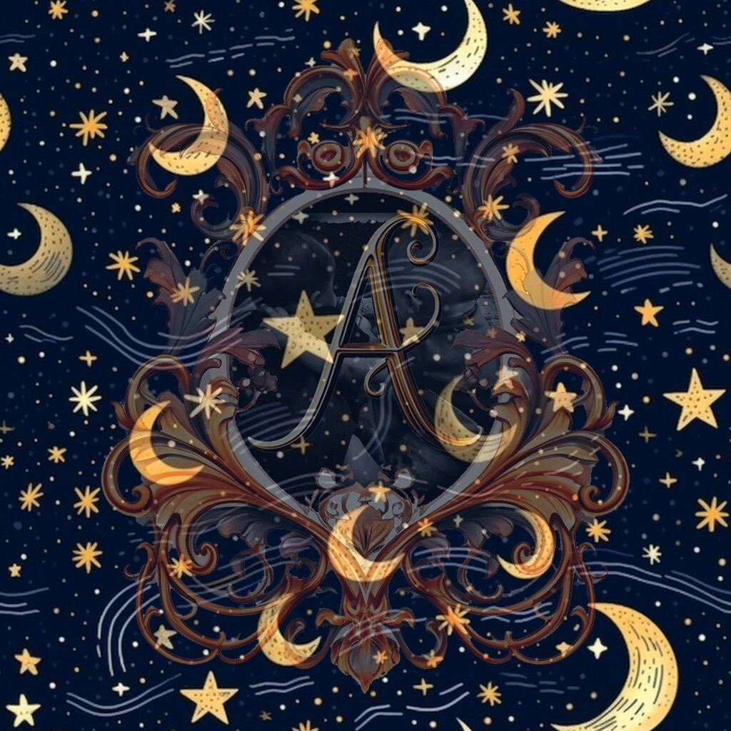 Celestial Dreams, Star & Moon Pattern, Seamless Pattern, Printable ...