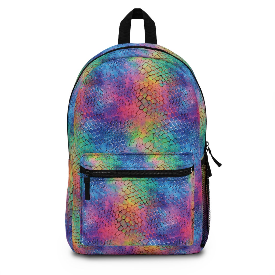 Rainbow Snake Skin Backpack: Stylish and Functional Bag for Everyday ...