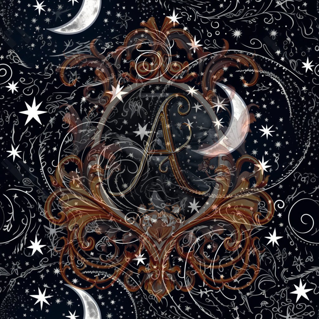 Celestial Dreams, Star & Moon Pattern, Seamless Pattern, Printable ...