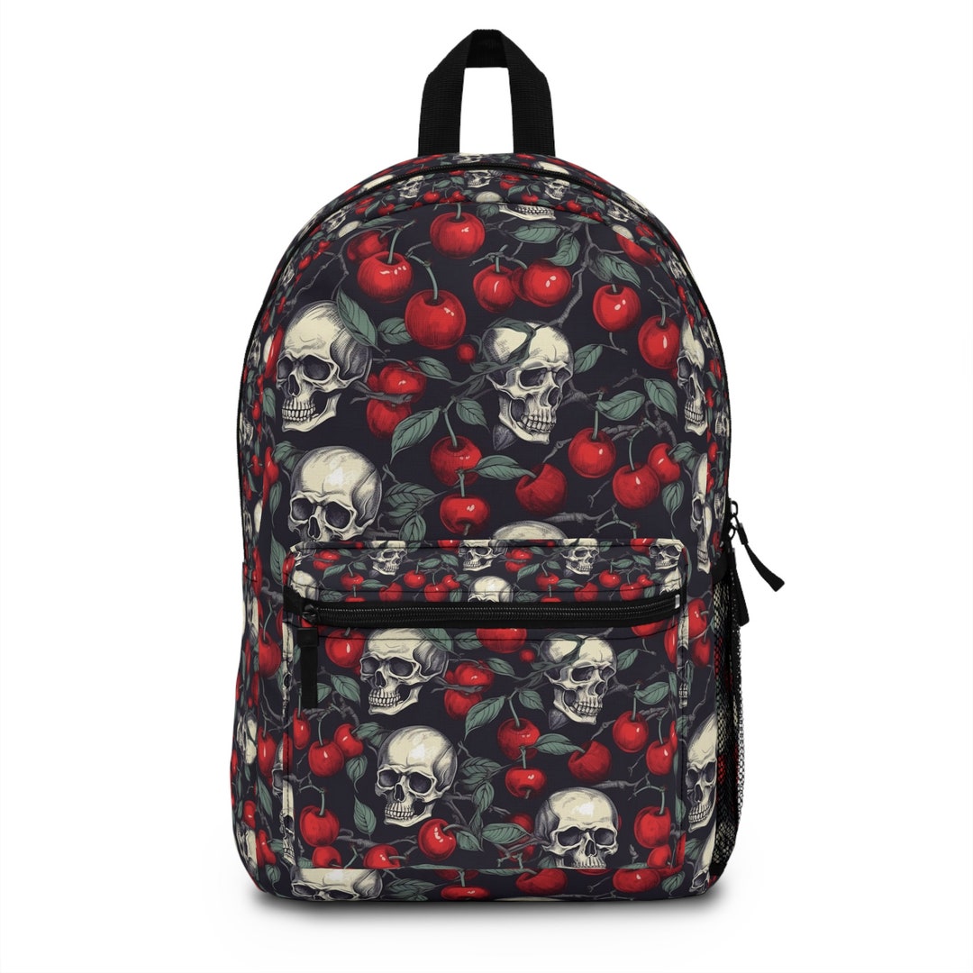Skulls and Cherries Backpack: Edgy and Stylish Bag for Every Occasion ...