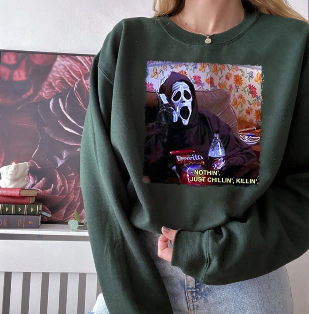 Nothin' Chillin Killin Horror Sweatshirt Retro Halloween - Etsy