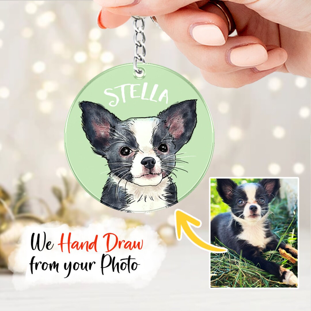 Custom Pet Acrylic Keychain, Dog Photo, Personalized Dog Keychain ...