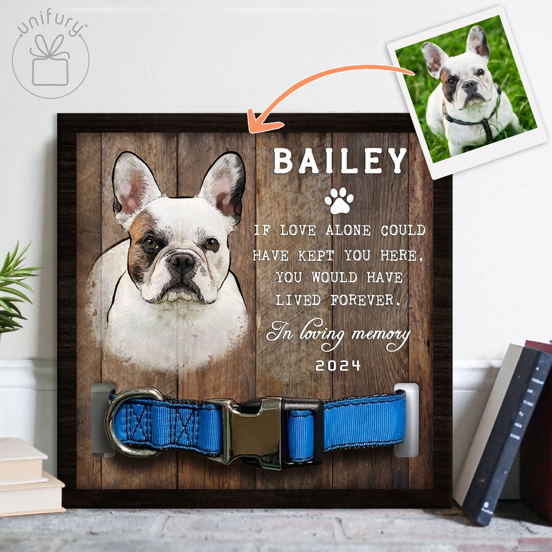 Custom Memorial Pet Collar With Photo, Pet Sympathy Gift, Dog Memorial ...