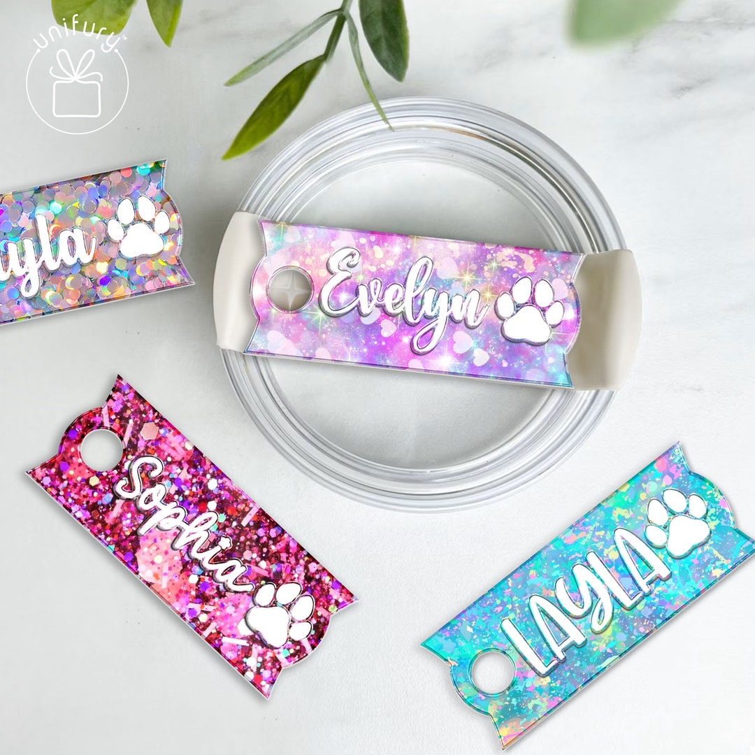 Personalized Tumbler Name Plate for Dog Lovers Gift, Stanley Name Tag ...