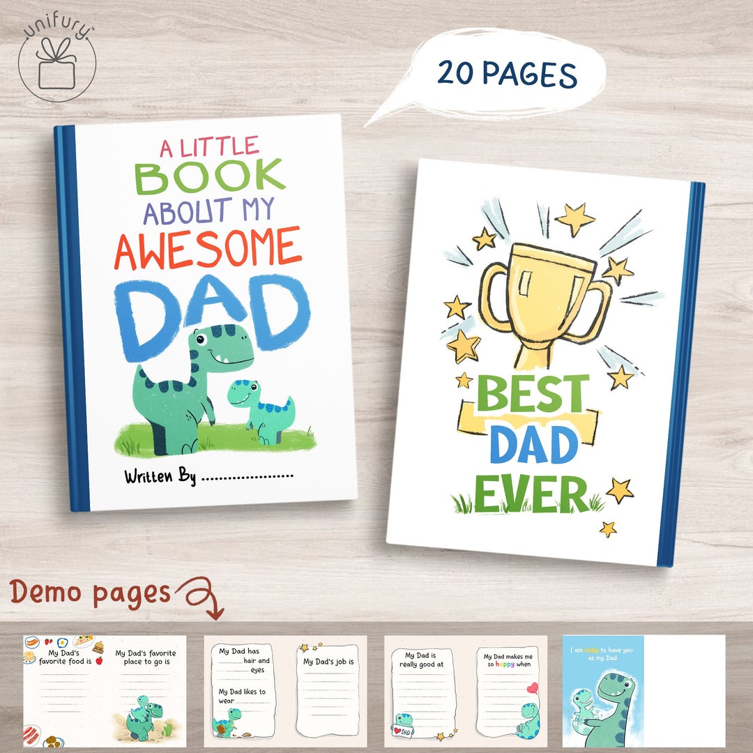 Personalized Book for Dad Dinosaur Dad, Father's Day Gifts Birthday ...