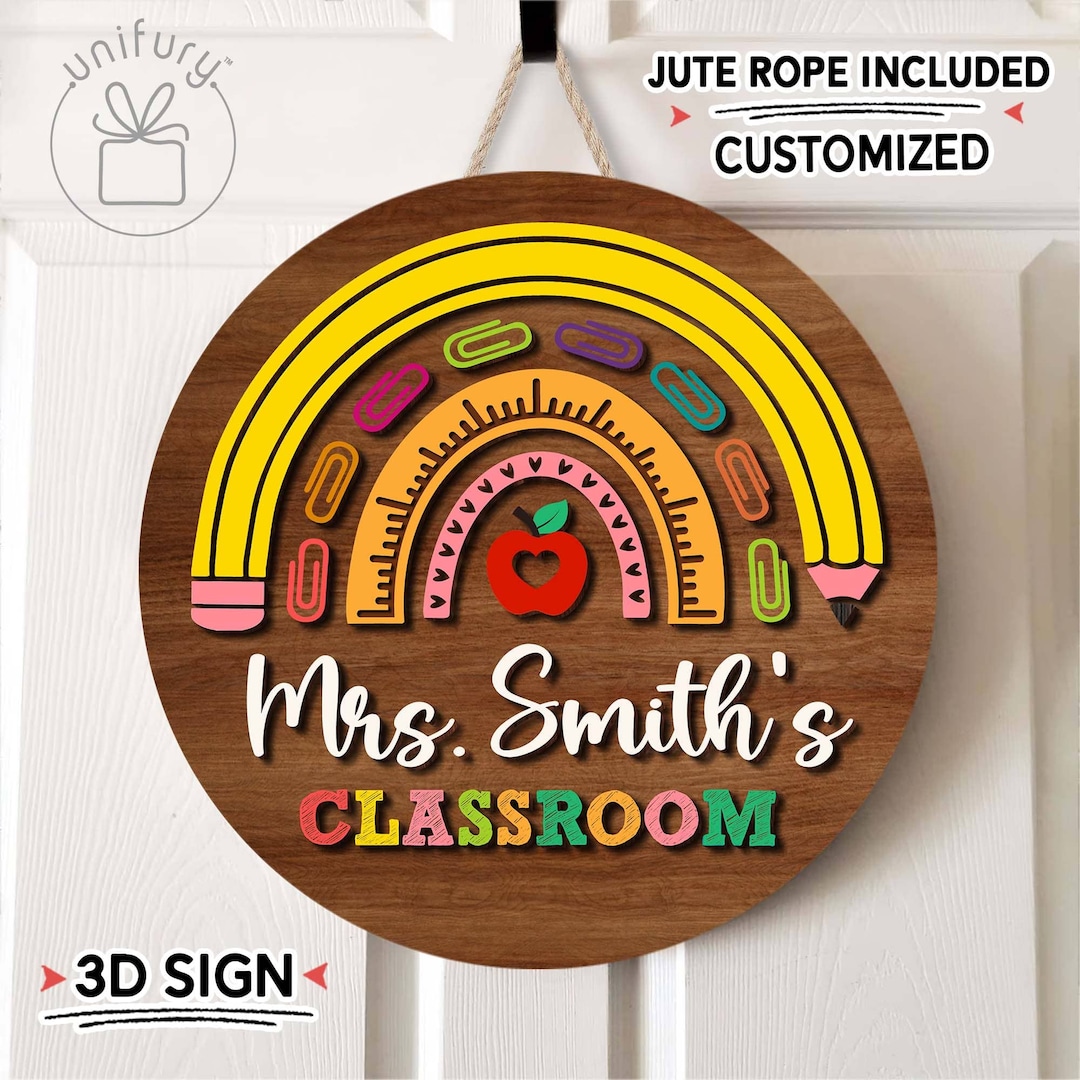 Personalized 3D Teacher Door Sign, Teacher Name Sign, Teacher Gift ...