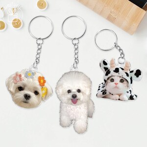 Custom Dog Photo Keychain, Cat Picture Keychains, Custom Photo Dog Cat ...