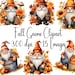 Fall Gnome Clipart Cute Watercolor Gnome Thanksgiving Transparent PNG ...