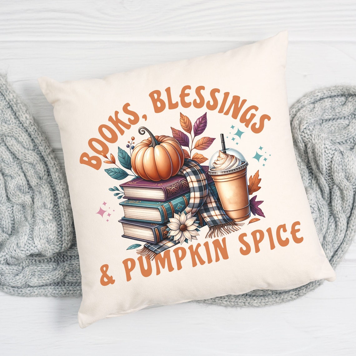 Pumpkin Spice Books PNG, Cozy Fall T-shirt Art, Autumn Coffee Design ...