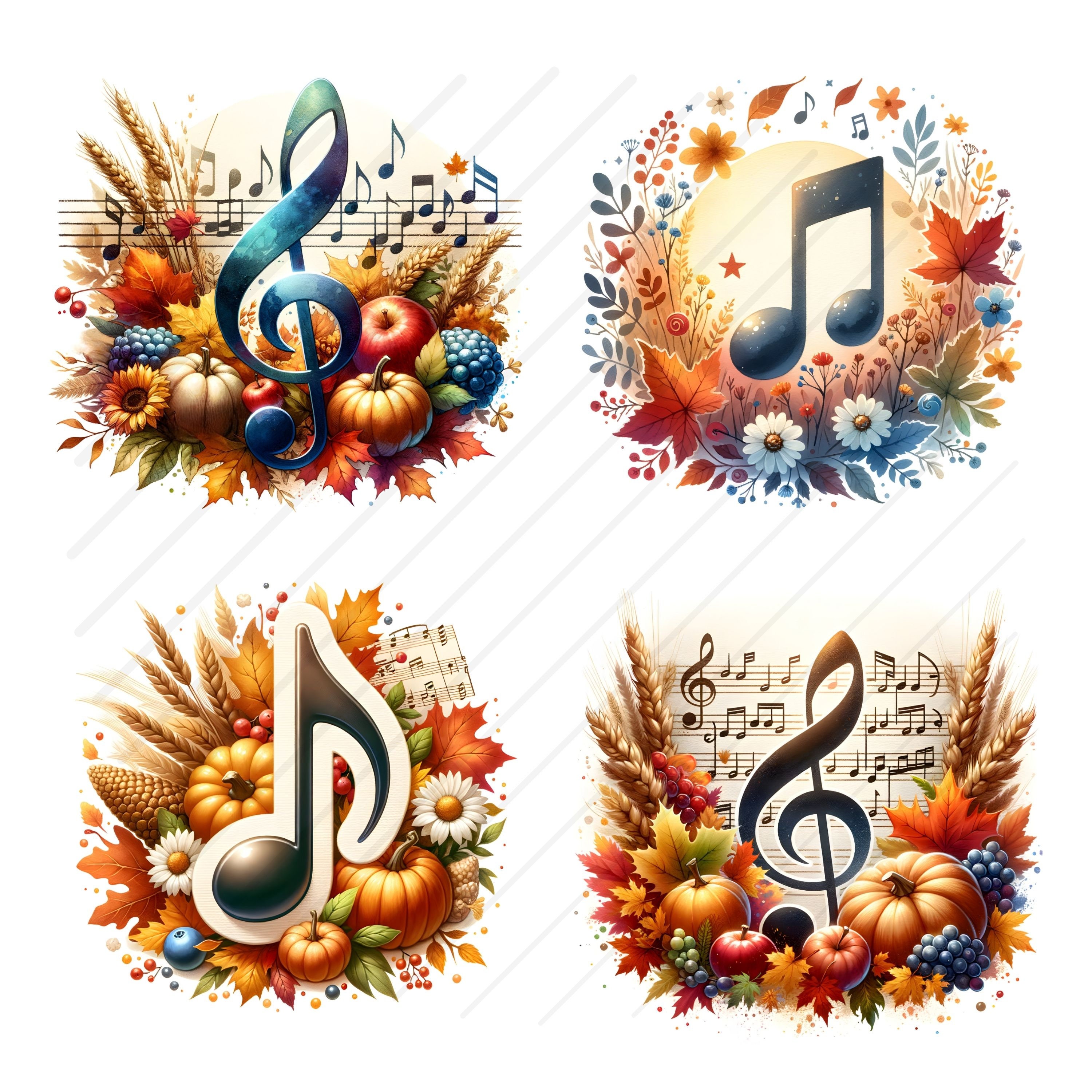 Musical Clipart Bundle Music Notes Clipart Treble Clef Clipart JPG ...