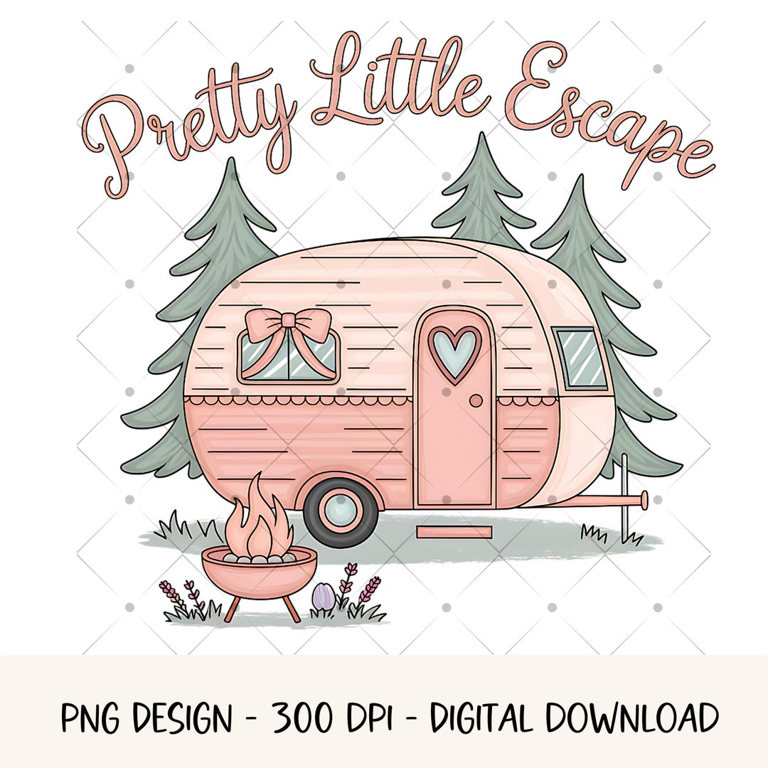 Cute Retro Camper PNG Camping Clipart Outdoor Adventure Design Nature ...