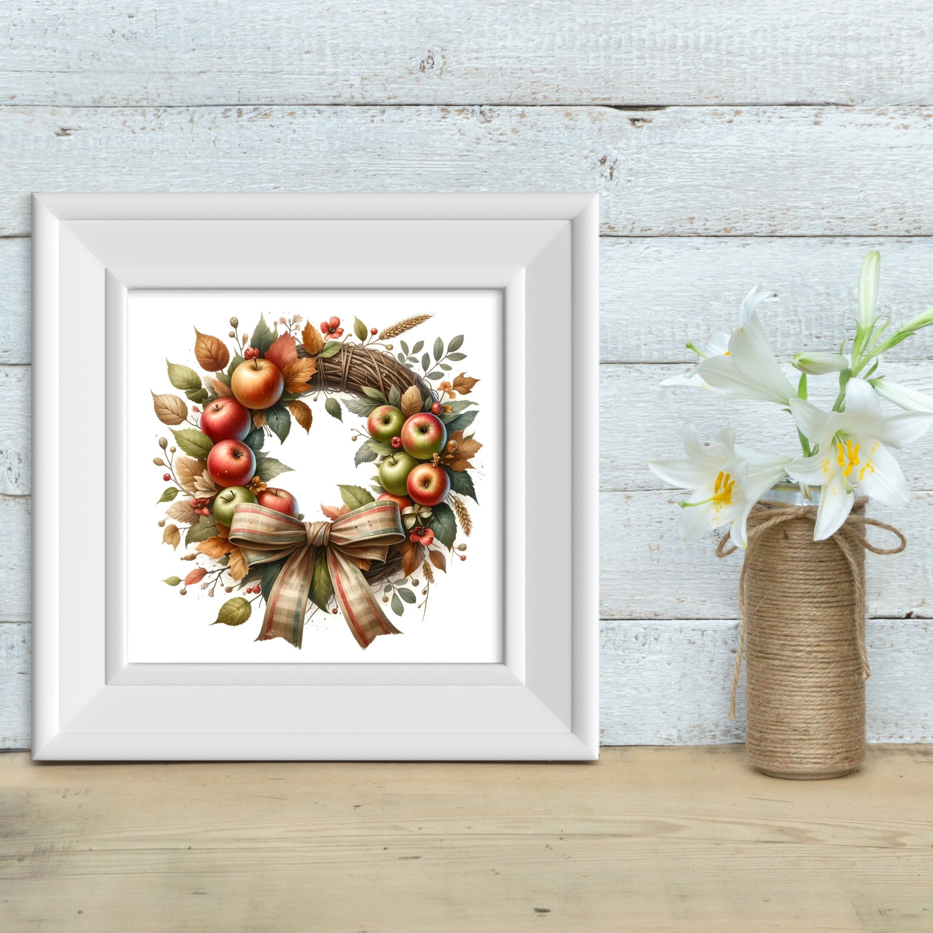 Watercolor Apple Clipart Bundle Fall Harvest Clipart Printable Fruit ...