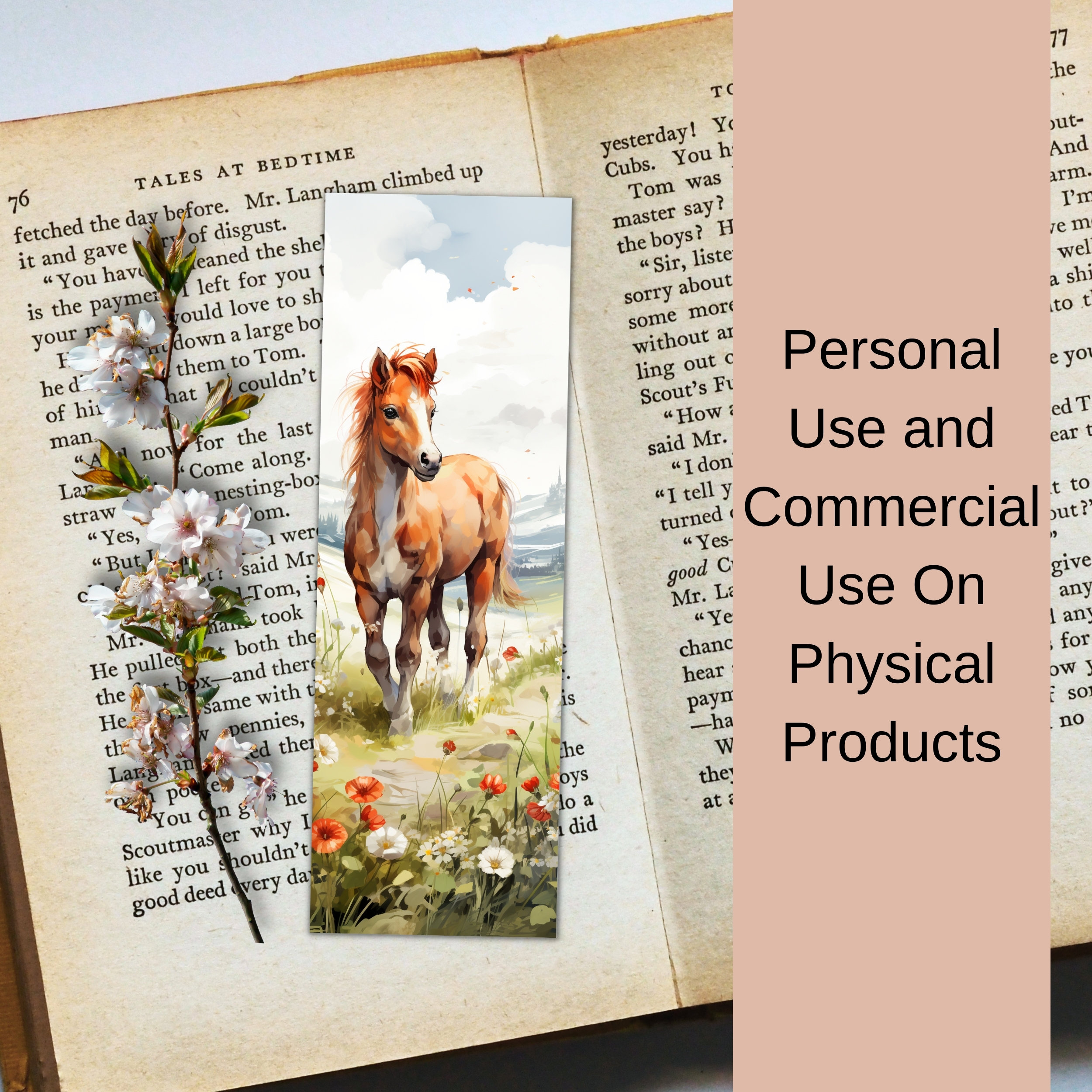 Horse Printable Bookmarks Booklover Book Markers Watercolor Horse ...