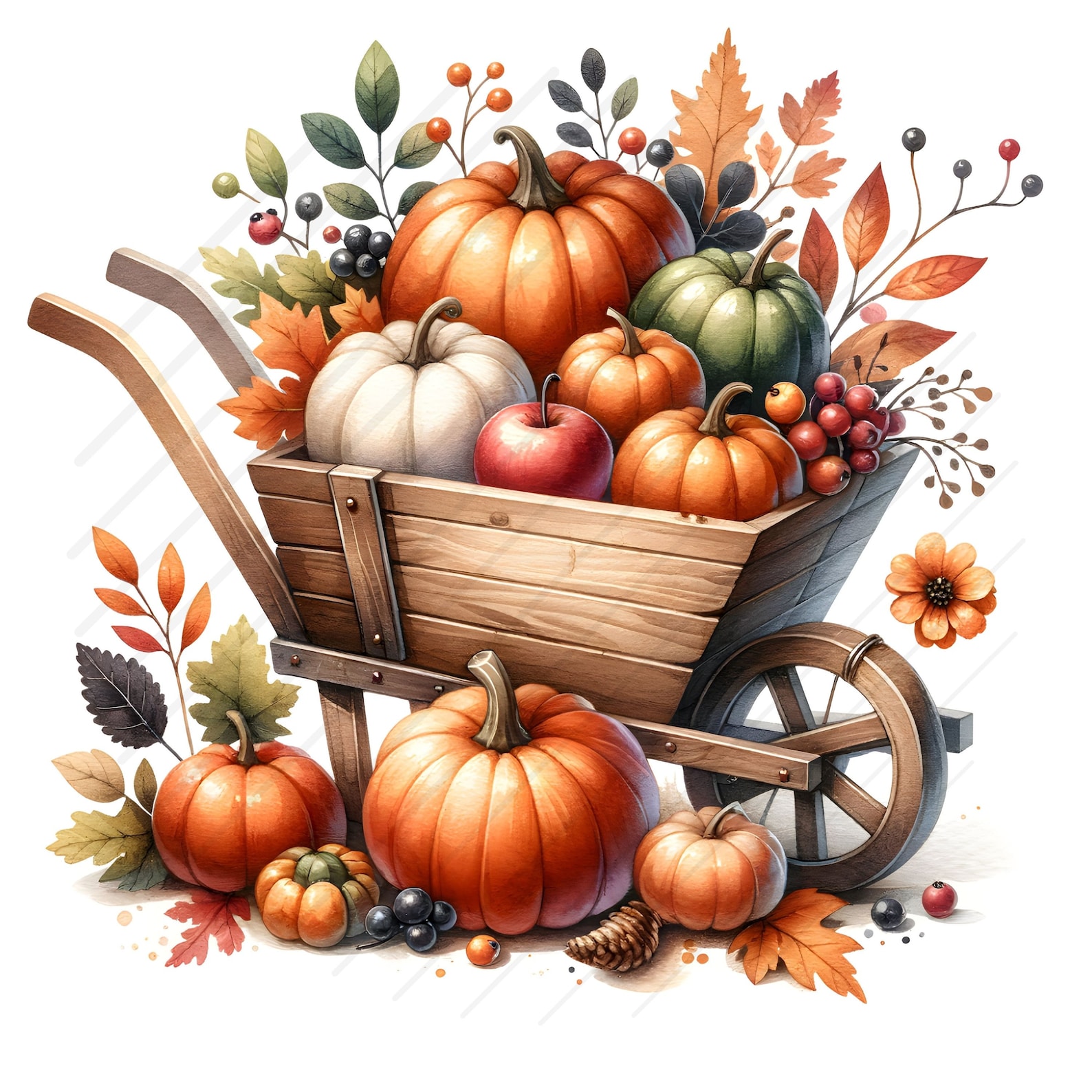 Watercolor Fall Clipart Bundle Autumn Harvest Clip Art Printable ...